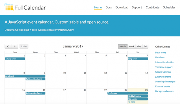 カレンダーを実装できるJS、jQueryプラグンまとめ | デザインマガジン