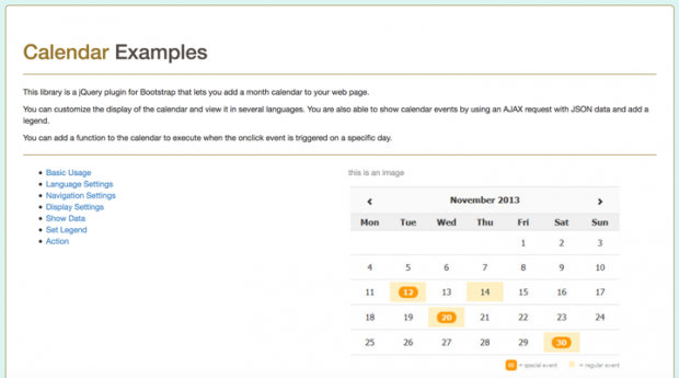 カレンダーを実装できるJS、jQueryプラグンまとめ | デザインマガジン