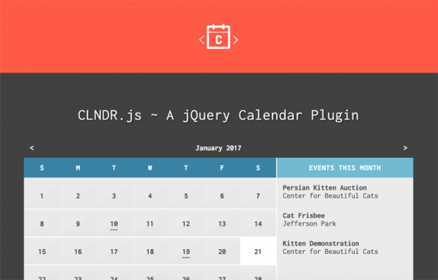 カレンダーを実装できるJS、jQueryプラグンまとめ | デザインマガジン
